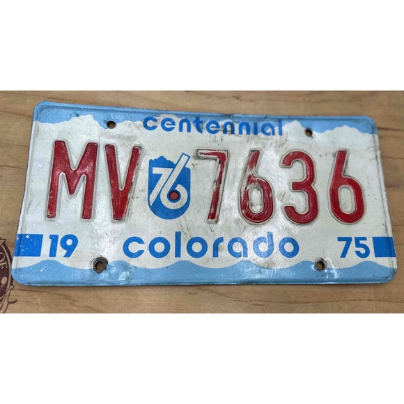 Design | 1976 Colorado Centennial License Plate Vintage Rustic Car Tag ...